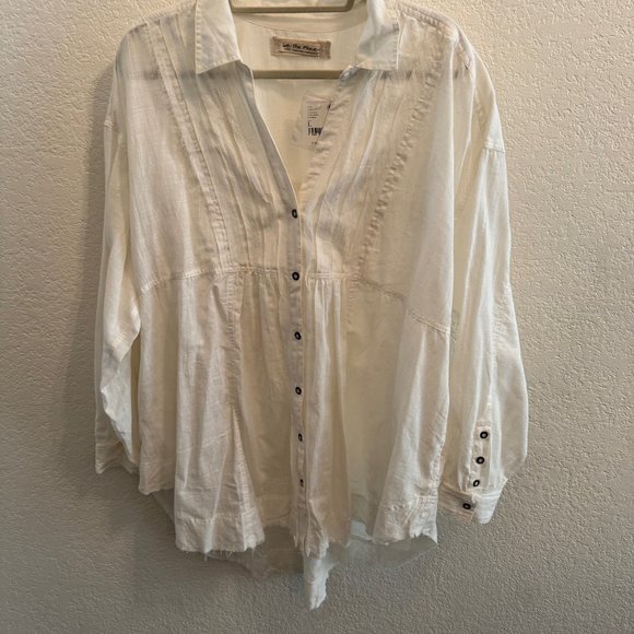 Free People | Tops | Free People White Button Down Tunic | Poshmark